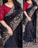 Buy Black Sarees for Women by GRIVA DESIGNER Online | Ajio.com