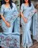 Buy Grey Sarees for Women by GRIVA DESIGNER Online | Ajio.com