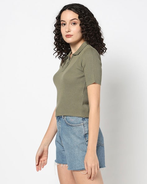 Buy Olive Green Tops for Women by YOUSTA Online | Ajio.com
