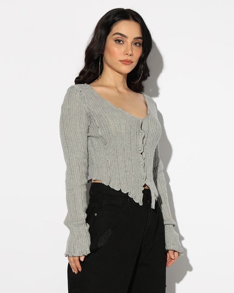 Buy Grey Tops for Women by Outryt by AZORTE Online | Ajio.com