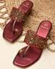 Buy MAROON Heeled Sandals for Women by ROCIA Online | Ajio.com