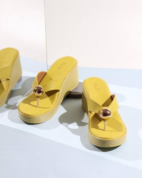 Inc 5 Yellow Wedges for women - Get stylish shoes for Every Women ...