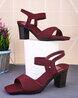 Buy Maroon Heeled Sandals for Women by XE LOOKS Online | Ajio.com