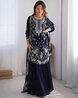 Buy Navy blue Kurta Suit Sets for Women by GRIVA DESIGNER Online | Ajio.com