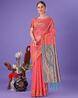 Buy Peach Sarees for Women by GRIVA DESIGNER Online | Ajio.com