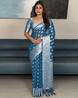Buy Blue Sarees for Women by PATTARI Online | Ajio.com