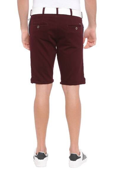 Buy Maroon WITH Solid Slim Fit Shorts with Insert Pockets | AJIO