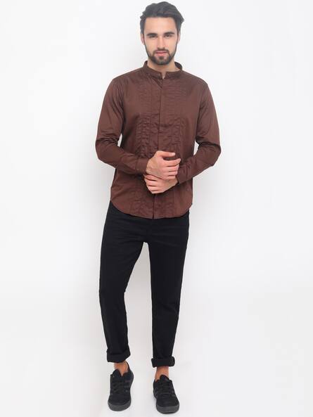 Buy Brown WITH Solid Shirt | AJIO