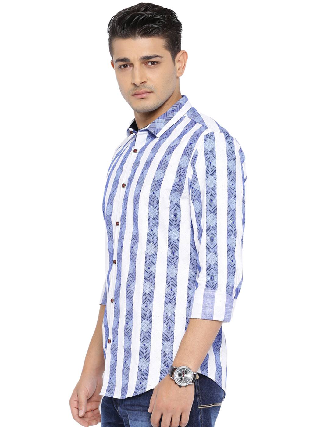 Buy Blue WITH Striped Shirt | AJIO