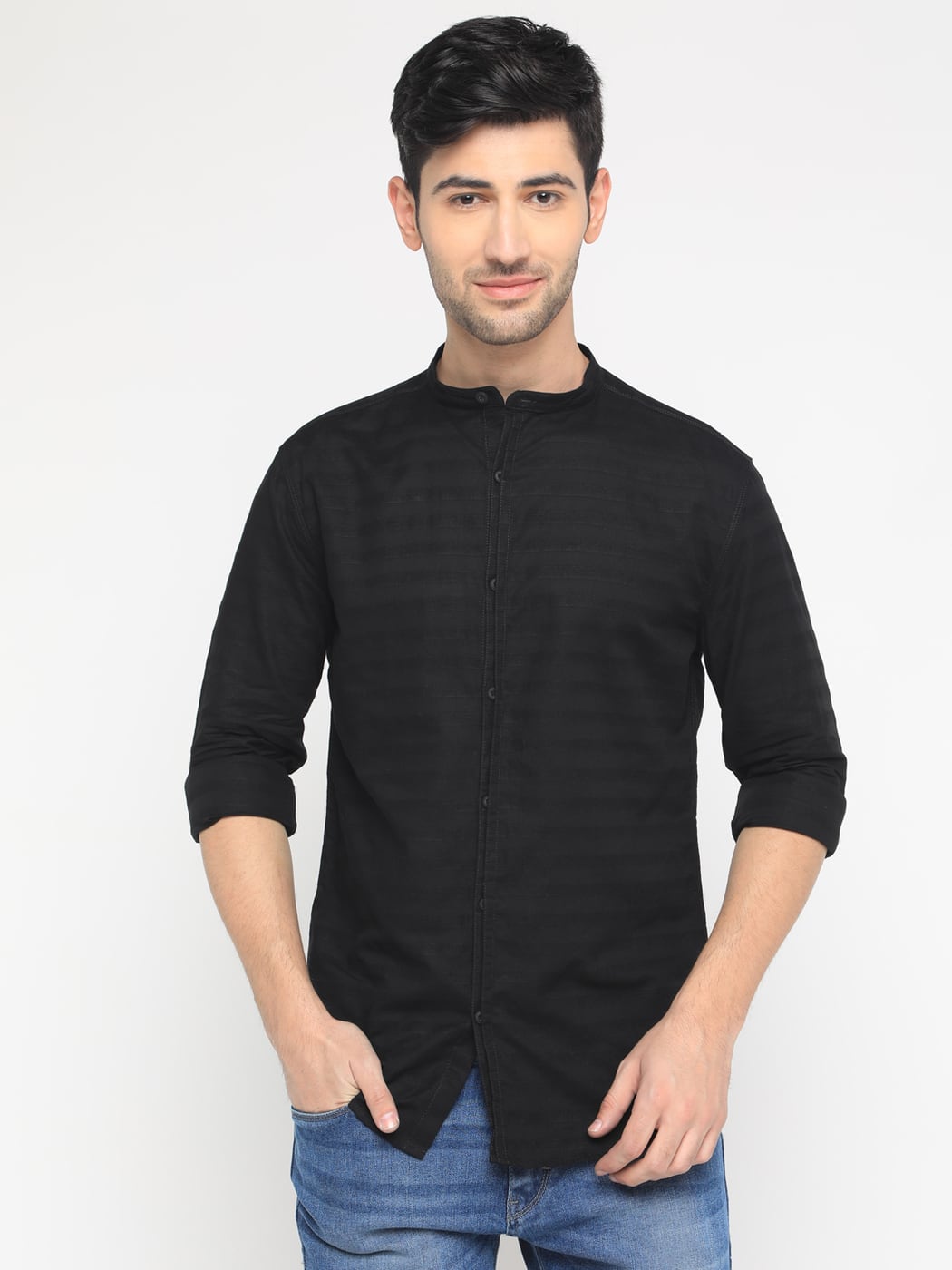 Buy Black WITH Striped Shirt | AJIO