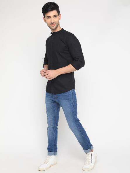 Buy Black WITH Striped Shirt | AJIO