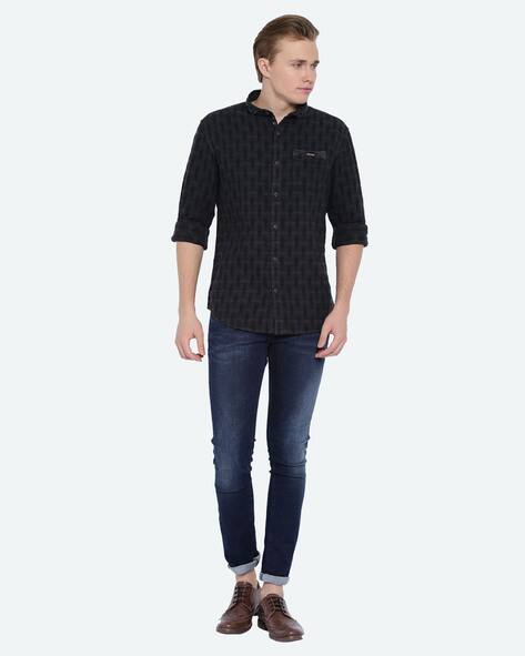Buy Blue WITH Checked Shirt | AJIO