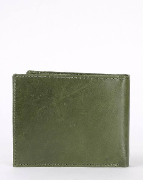 Buy Olive Green WILDHORN Bi-Fold Leather Wallet with Signature Branding ...