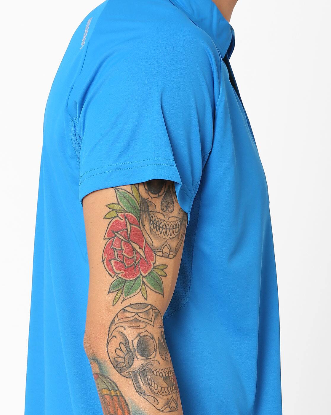 Buy Blue Wildcraft Polo T-shirt with Mesh Panel | AJIO