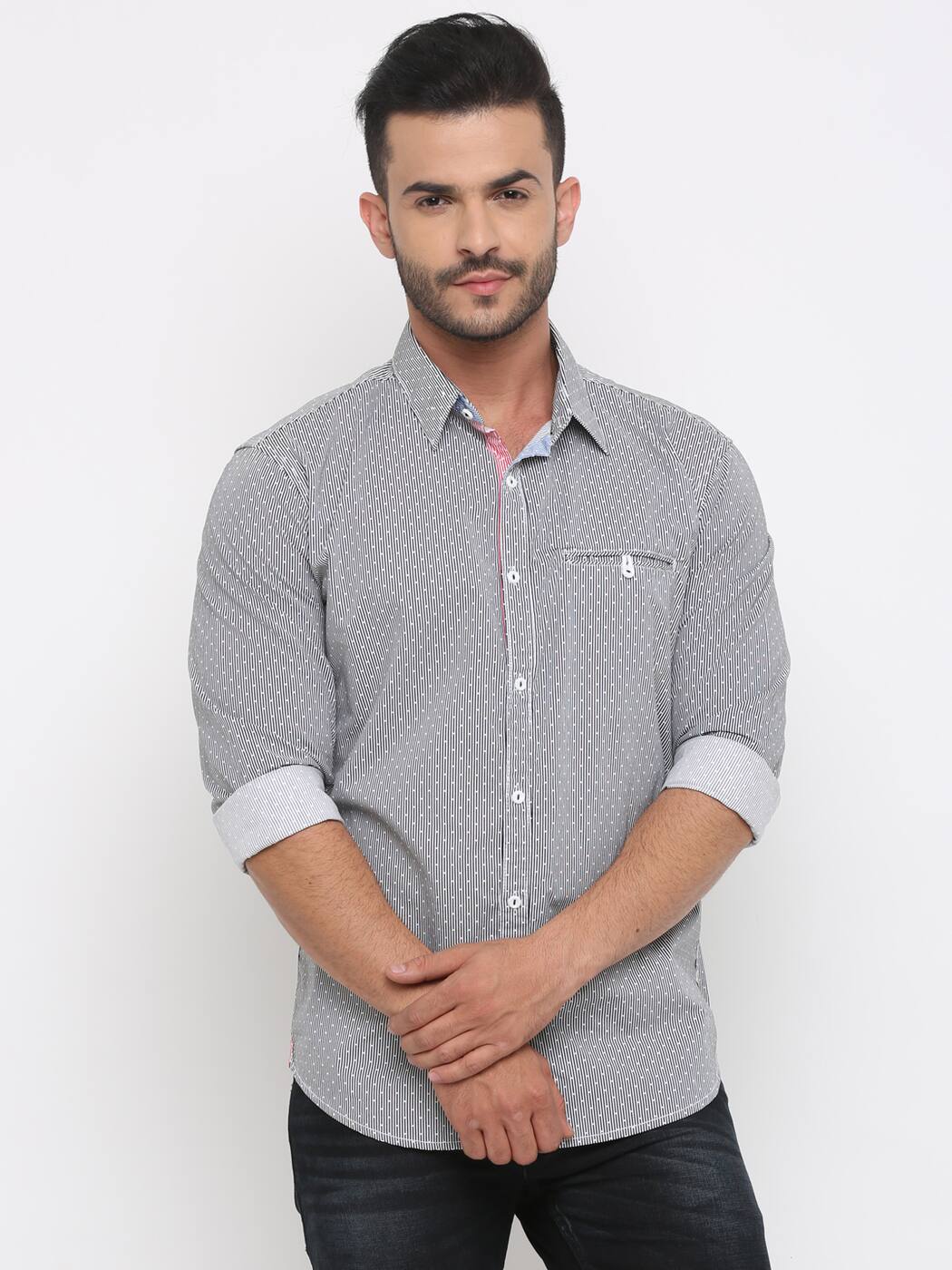 Buy Black WITH Striped Shirt | AJIO