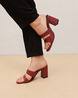 Buy Maroon Heeled Sandals for Women by Pair-ie Tales Online | Ajio.com